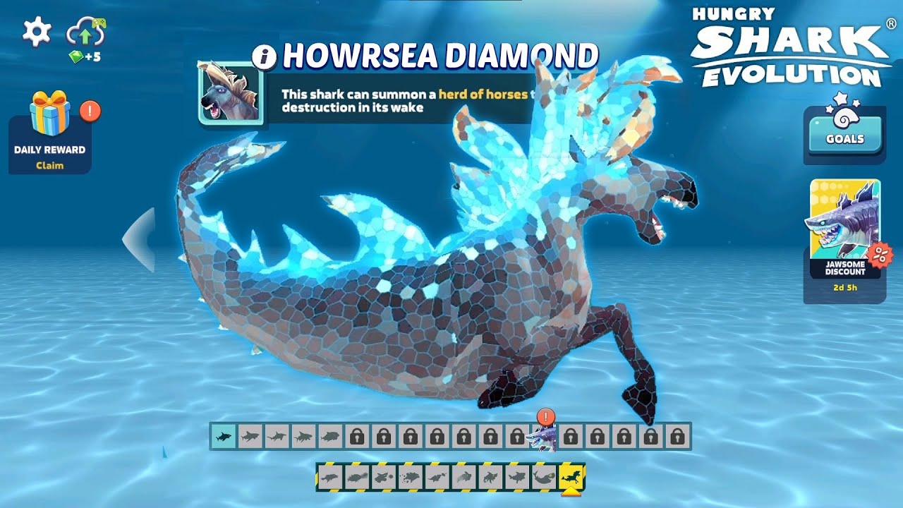 Hungry Shark Evolution - NEW Howrsea DIAMOND Skin MOD - YouTube