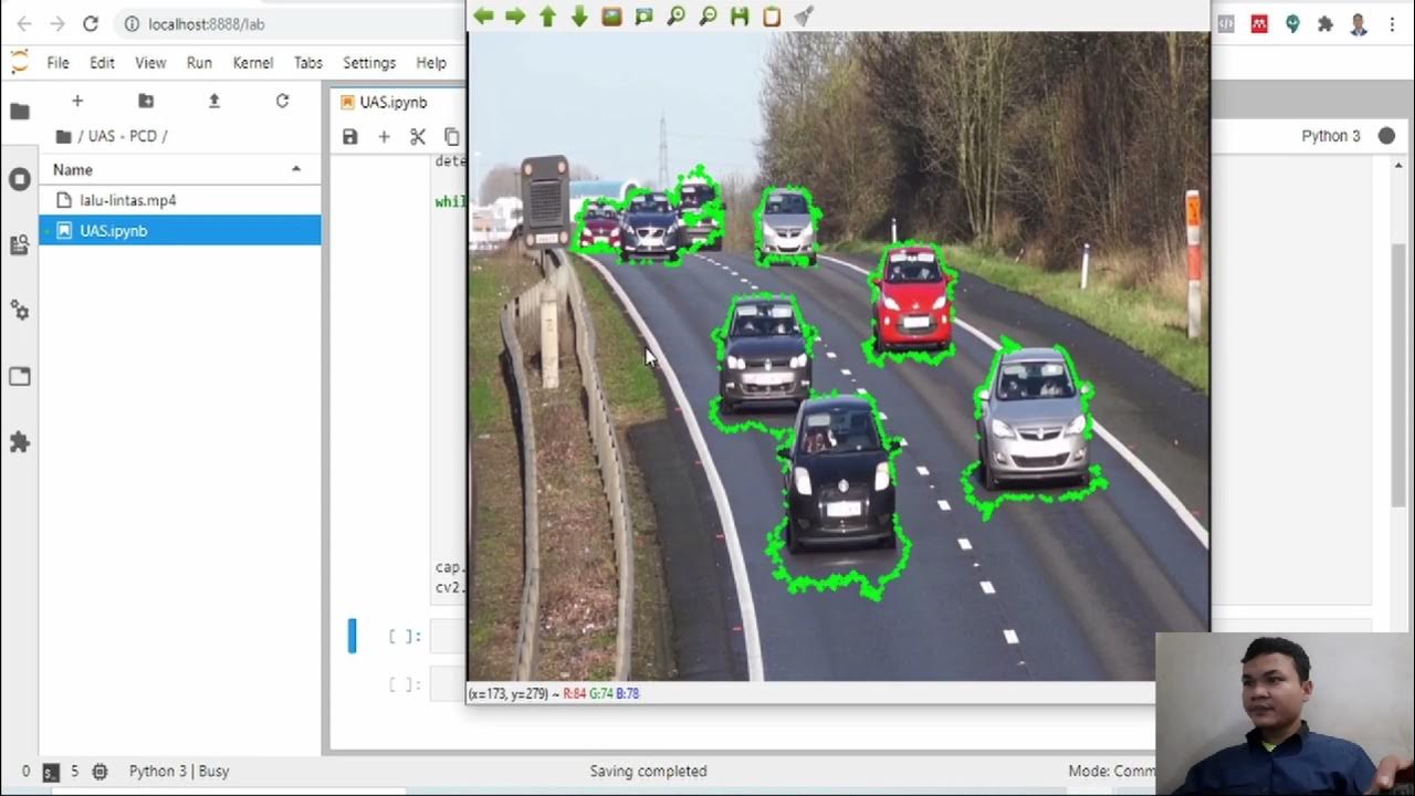 FINAL PROJECT PCD : Deteksi objek pergerakan mobil menggunakan openCV dengan python - YouTube