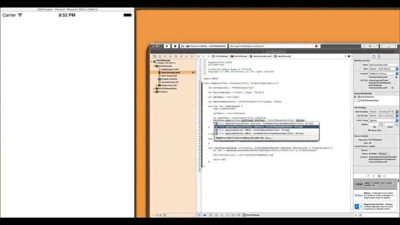 Swift Tutorial - Set up a UITableView with Pull To Refresh functionality - YouTube