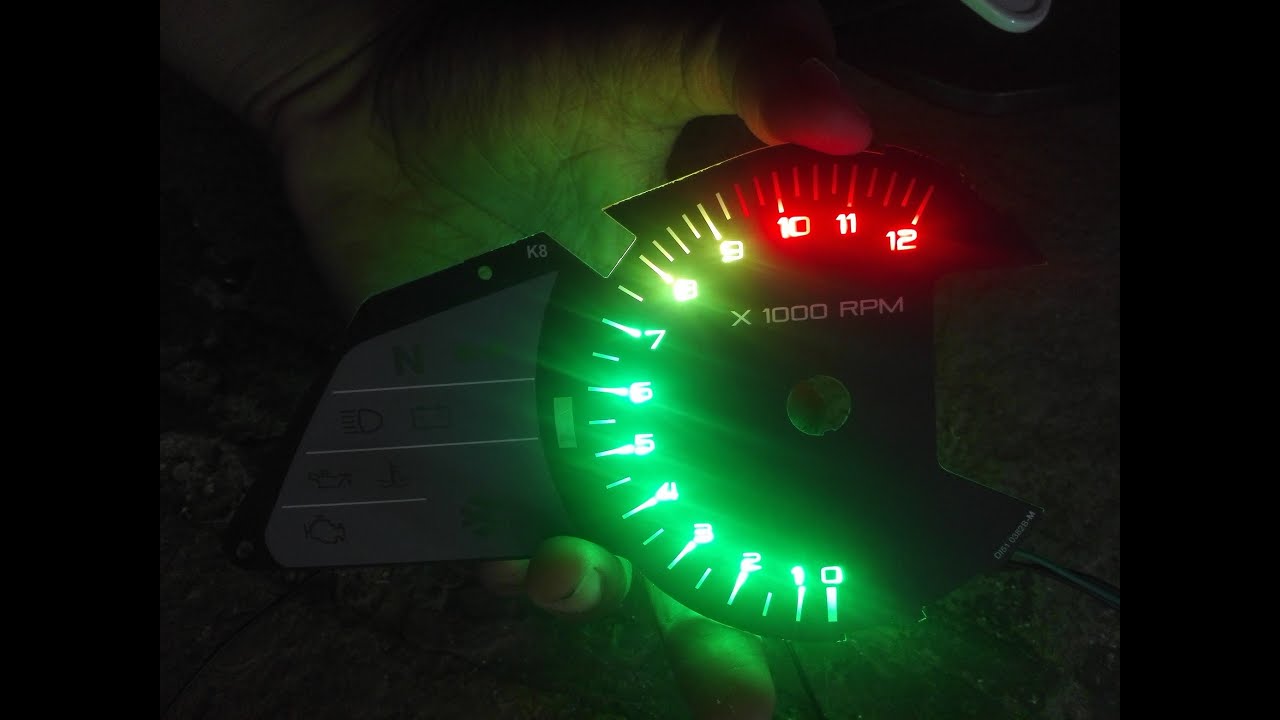 Led tachometer/rpm meter/shift light arduino installed on pulsar RS200 ...