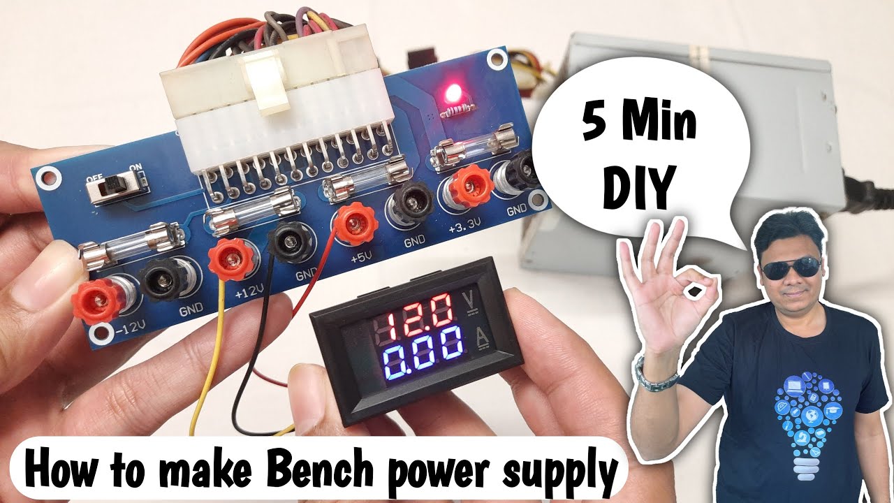 [Eng] How to Make Bench Power supply Easy DIY With PC SMPS, ATX ...