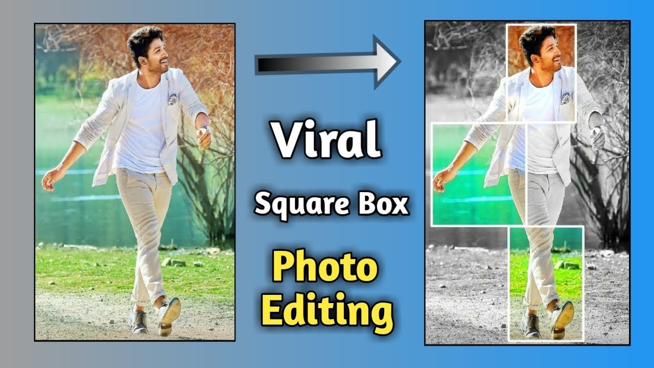 Viral Square Box Photo Editing | PicsArt Editing Square Effect | Telugu ...