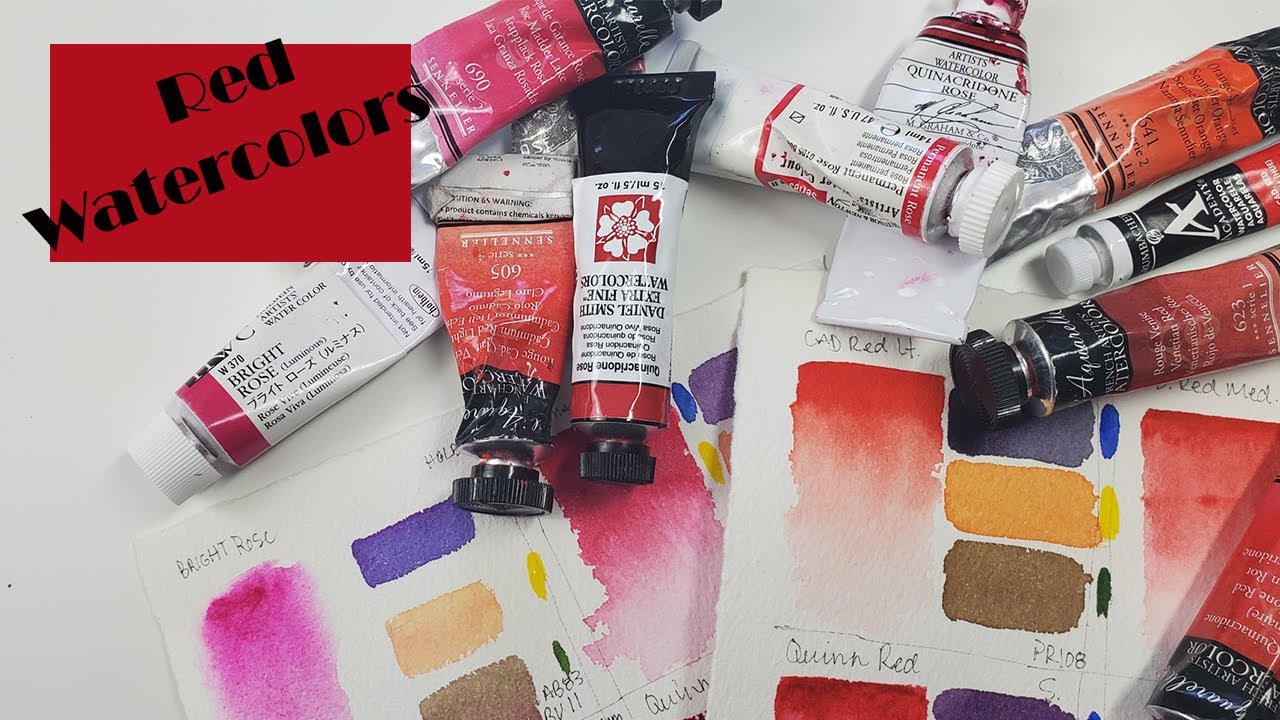 Reviewing Reds in Watercolors - YouTube