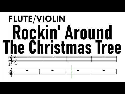 Rockin' Around The Christmas Tree Flute Violin Sheet Music Backing ...