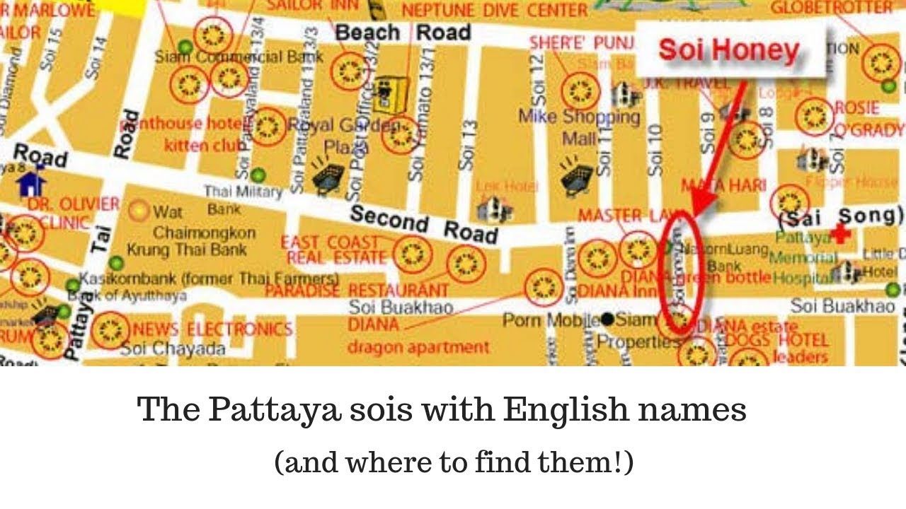 How to find your favourite English named Soi in Pattaya. - YouTube