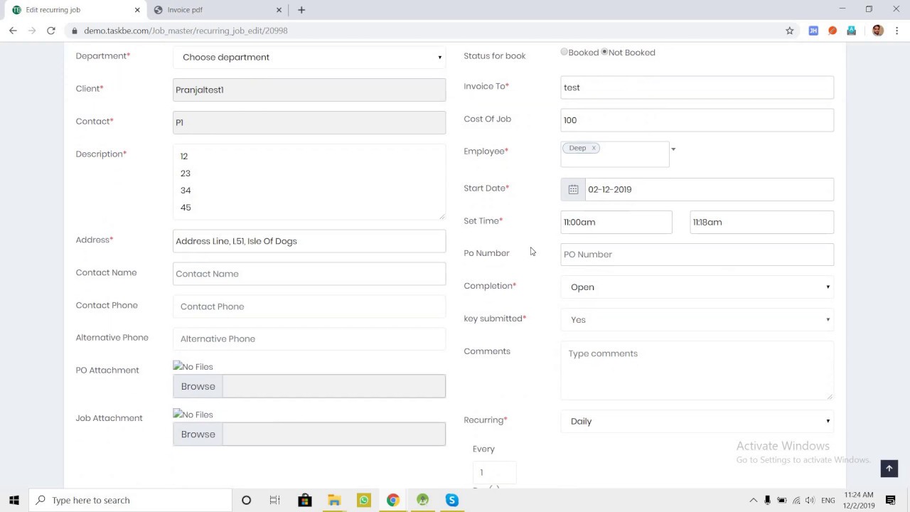 Recurring job management - YouTube