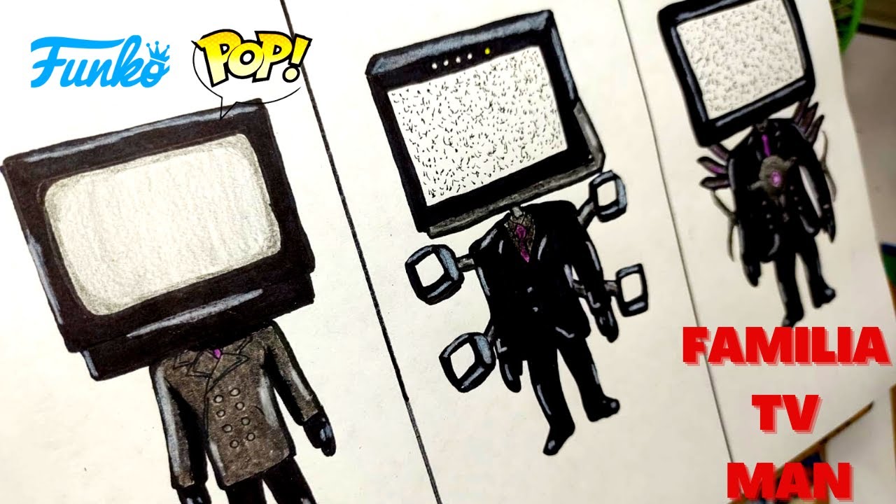 DIBUJO todos los📺TV MAN FUNKO POP (Skibidi Toilet) BIG TV MAN y TITAN ...