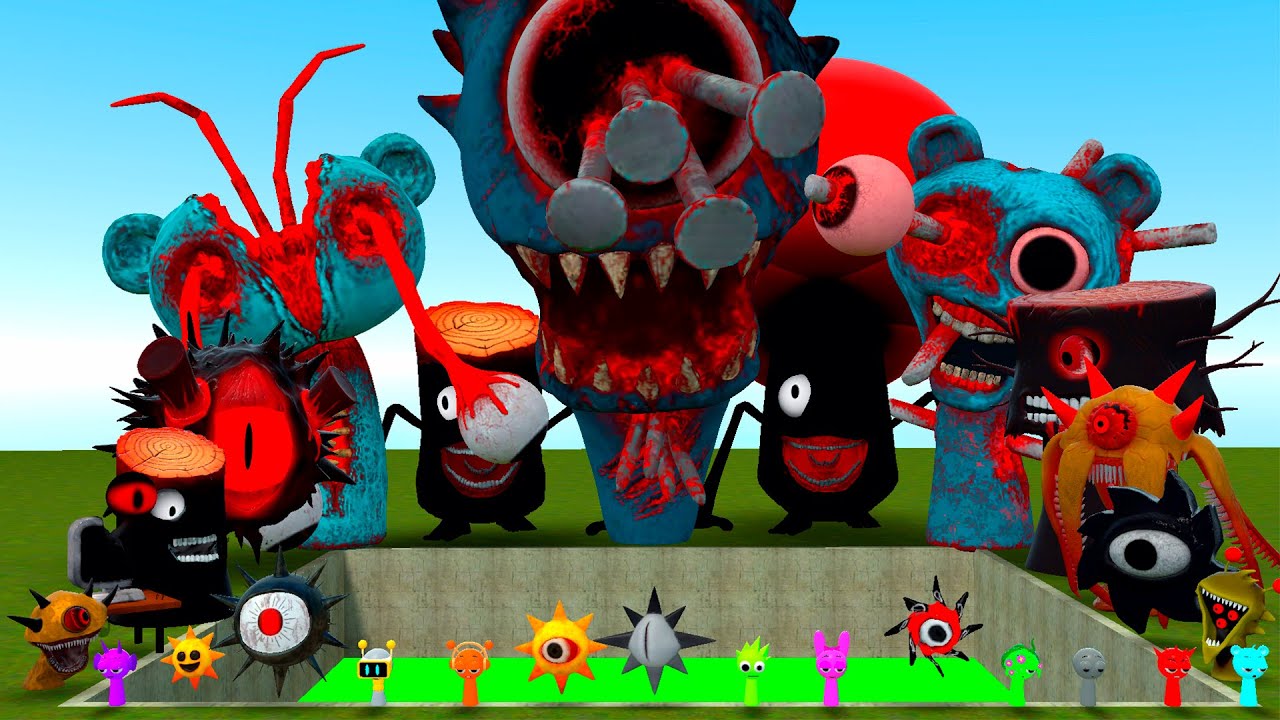 NEW BIG TOXIC PIT SKY BLUE SPRUNKI NIGHTMARE TREE TAPES FAMILY EXE in ...