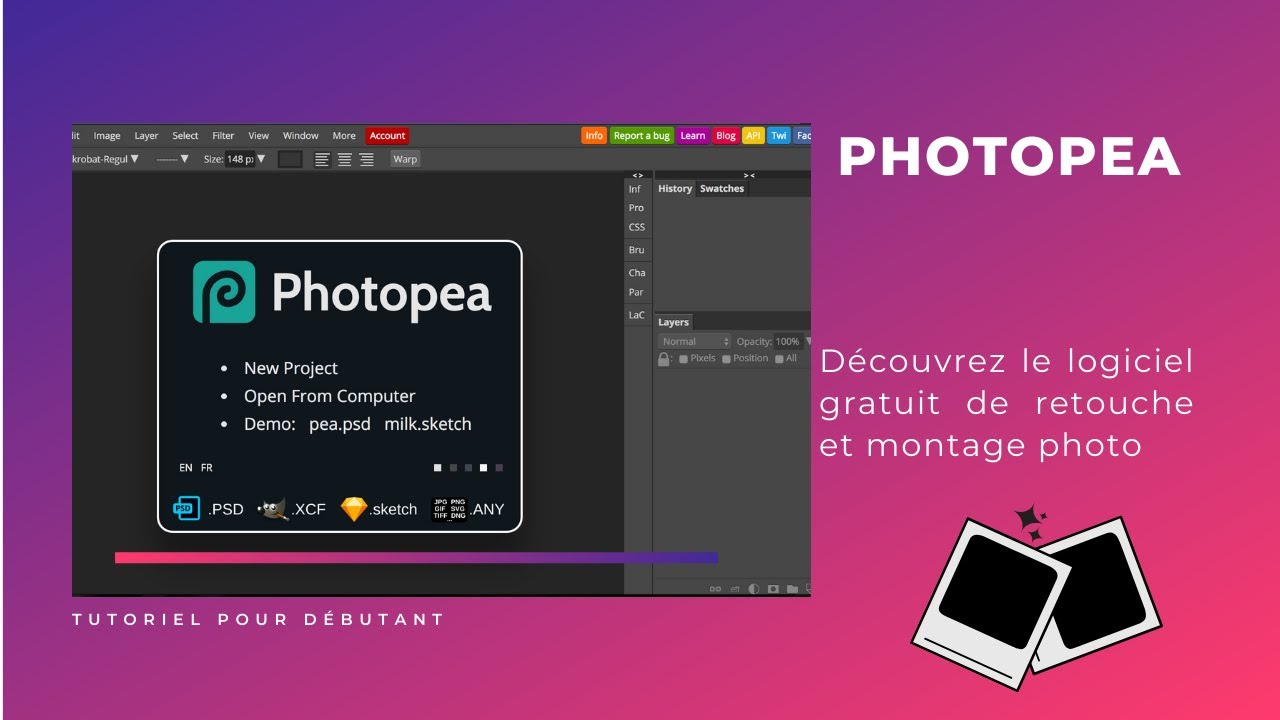 Tutoriel Photopea # 1 Découverte de l'interface - YouTube