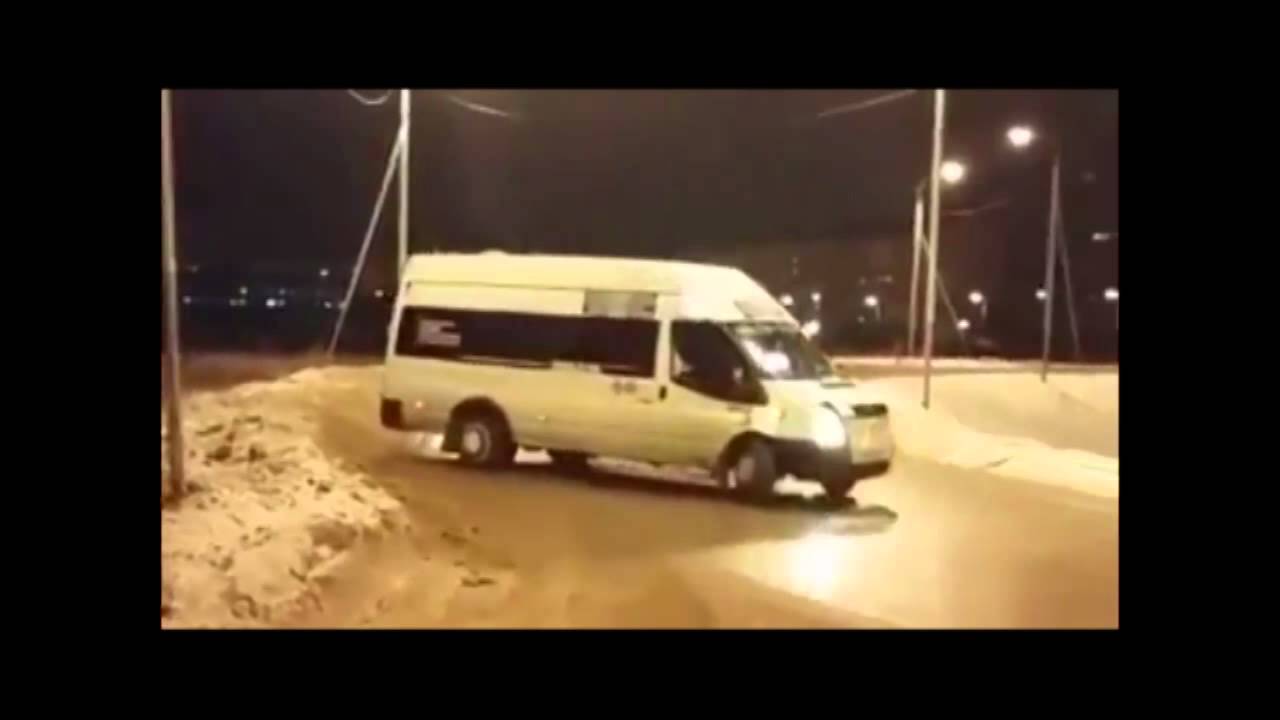 Bus Drift on road in Russia - YouTube