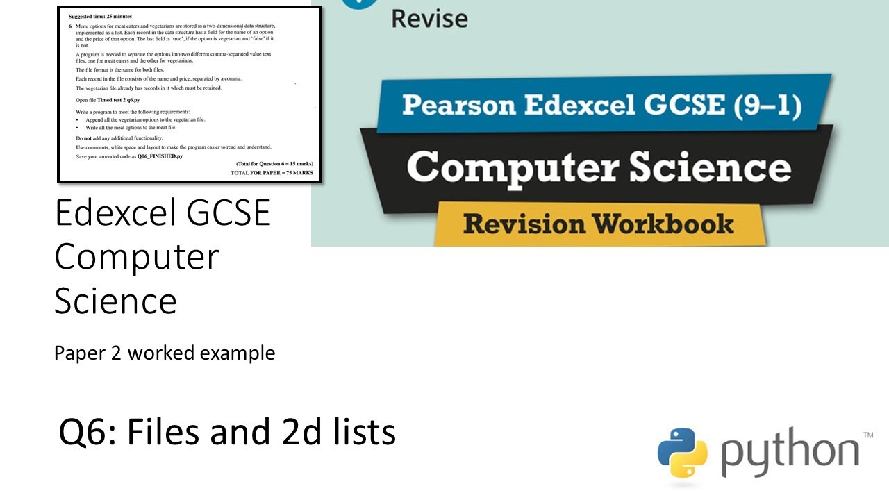 Q6 Files And 2d Lists Gcse Computer Science Python On Screen Exam 7193
