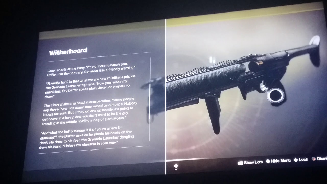 The witherhoard (new Destiny 2 exotic) - YouTube