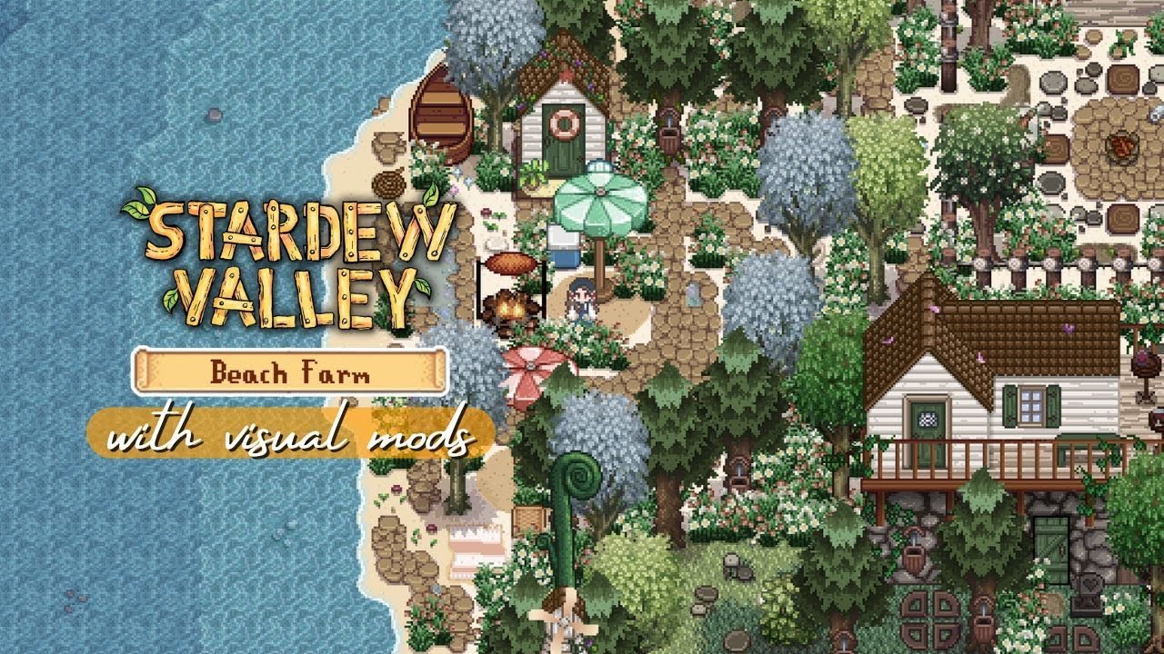 Stardew Valley Farm Tour - Beach Farm Tour w/ Mods - YouTube