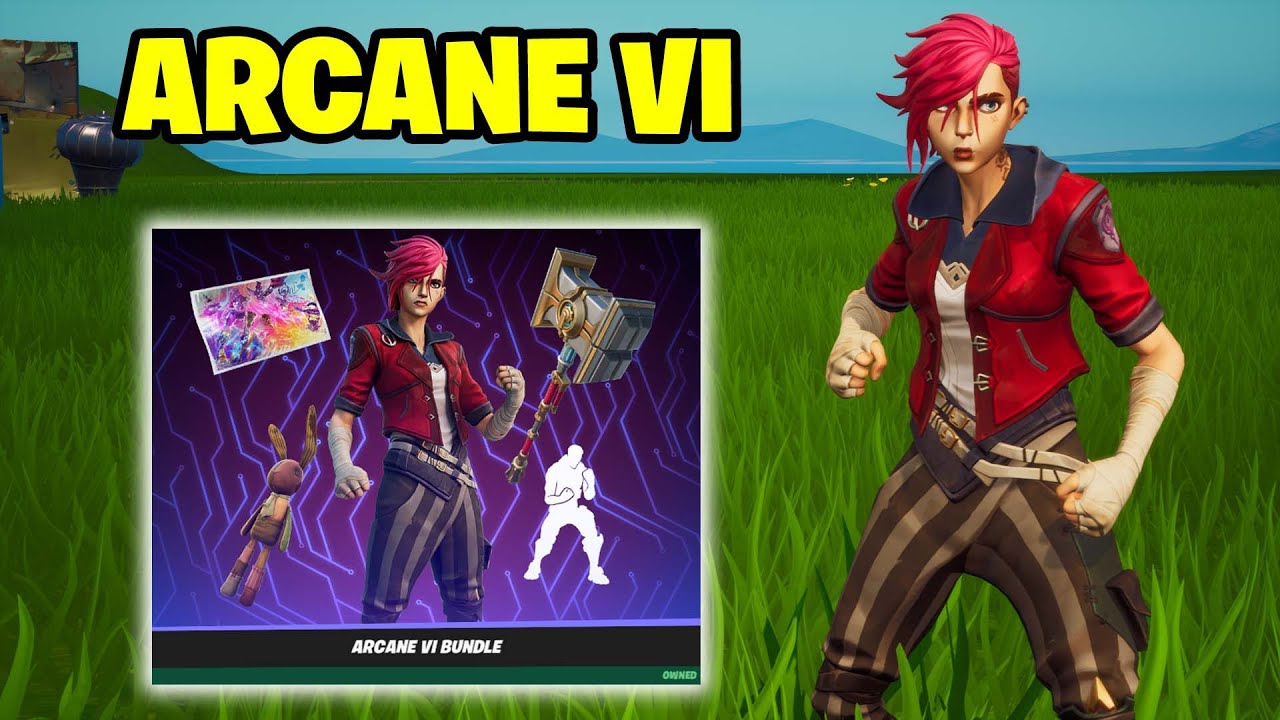 Arcane Vi Skin Gameplay + Review in Fortnite (League of Legends Outfit ...