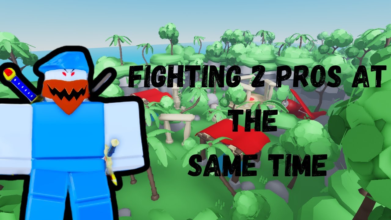 Fighting 2 pros at the same time in roblox flag wars - YouTube