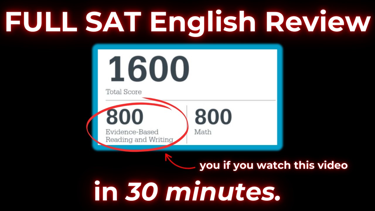 ALL of SAT English in 30 Minutes - YouTube