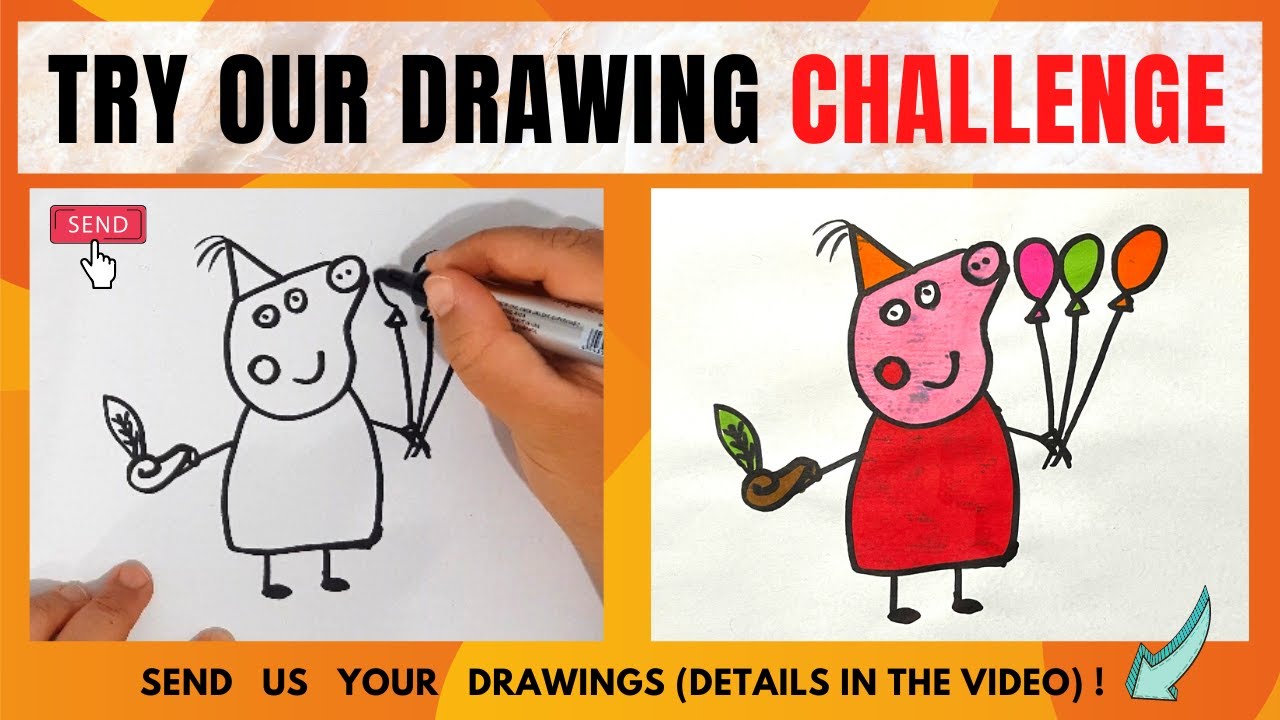 Peppa Pig Drawing Challenge | Nickelodeon Peppa Pig Drawing Challenge # ...
