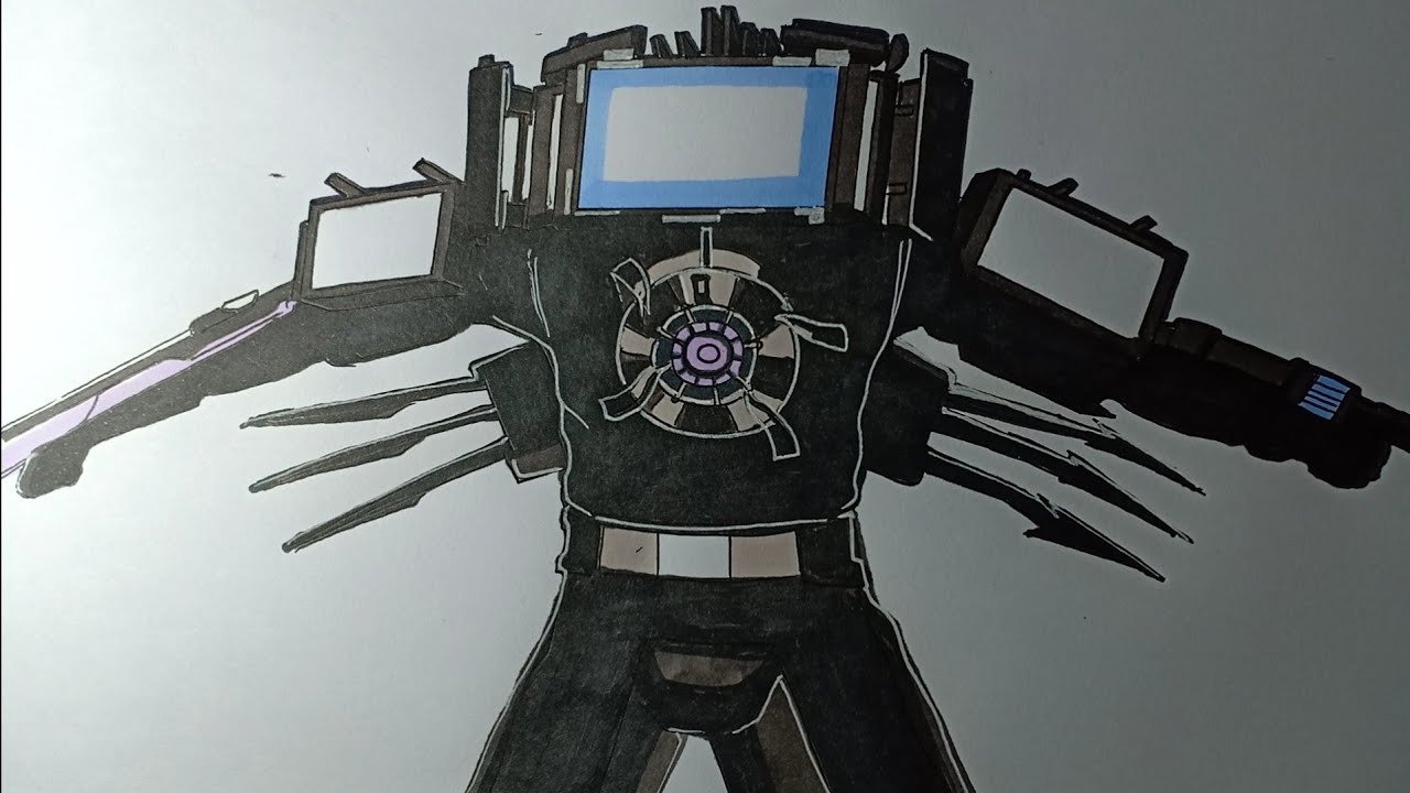 Drawing Titan TV Man In DOM STUDIO Skibidi Multiverse - YouTube