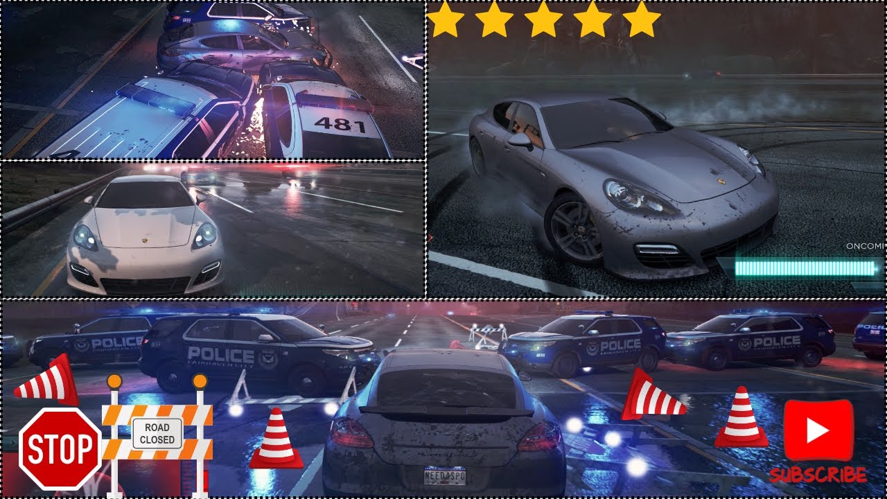 4K | NFS-Most Wanted | POLICE CHASE-MAX HEAT LEVEL | PORSCHE PANAMERA ...