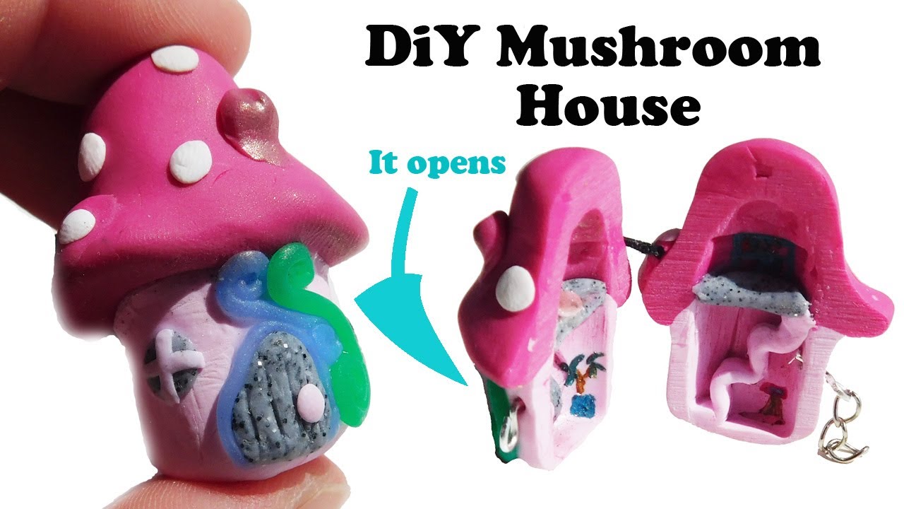 MUSHROOM HOUSE that Opens Up! - Polymer Clay Tutorial of a Fairy Smurf ...
