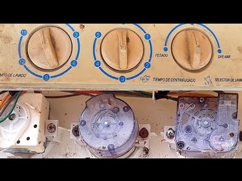 como cambiar reloj "timer”de lavadora doble tina de centrifugado y de lavado paso a paso - YouTube