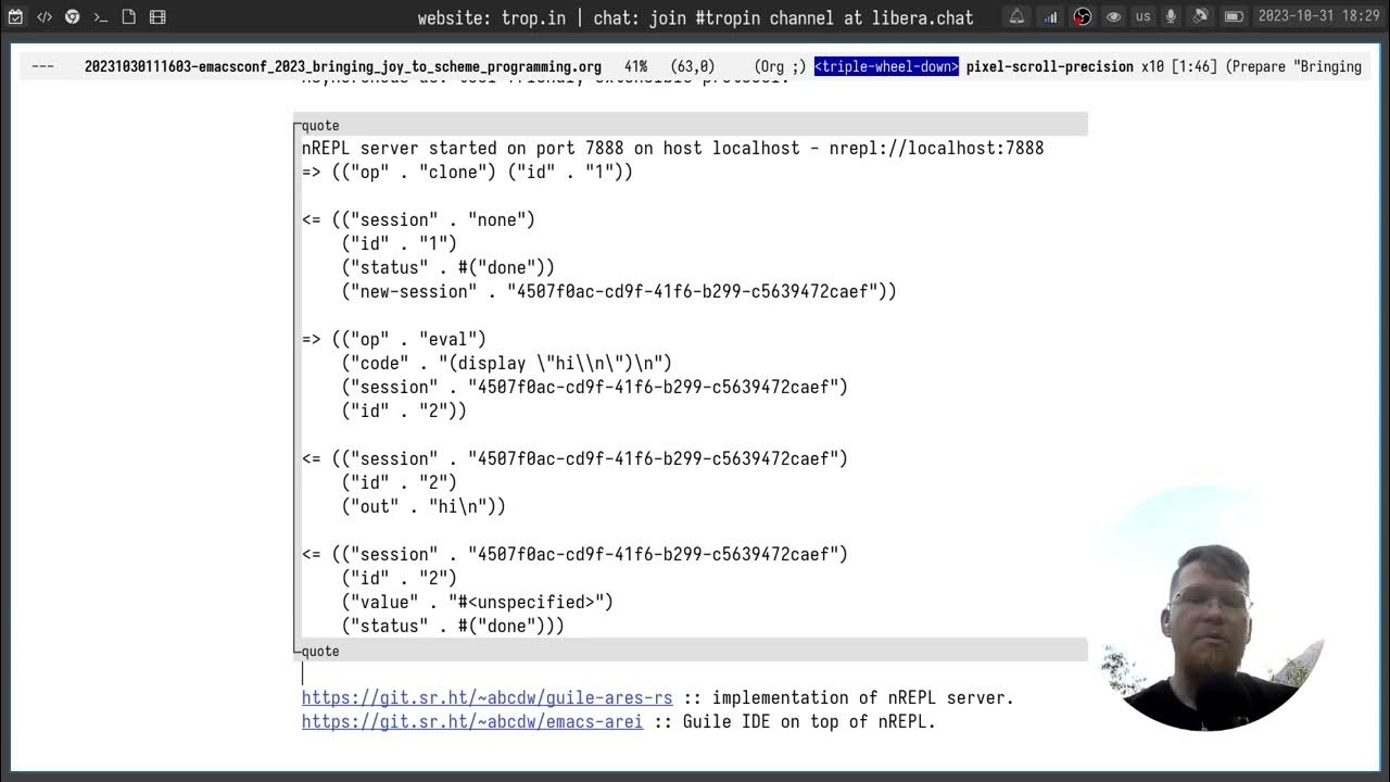 Bringing Joy to Scheme Programming - EmacsConf 2023 - YouTube