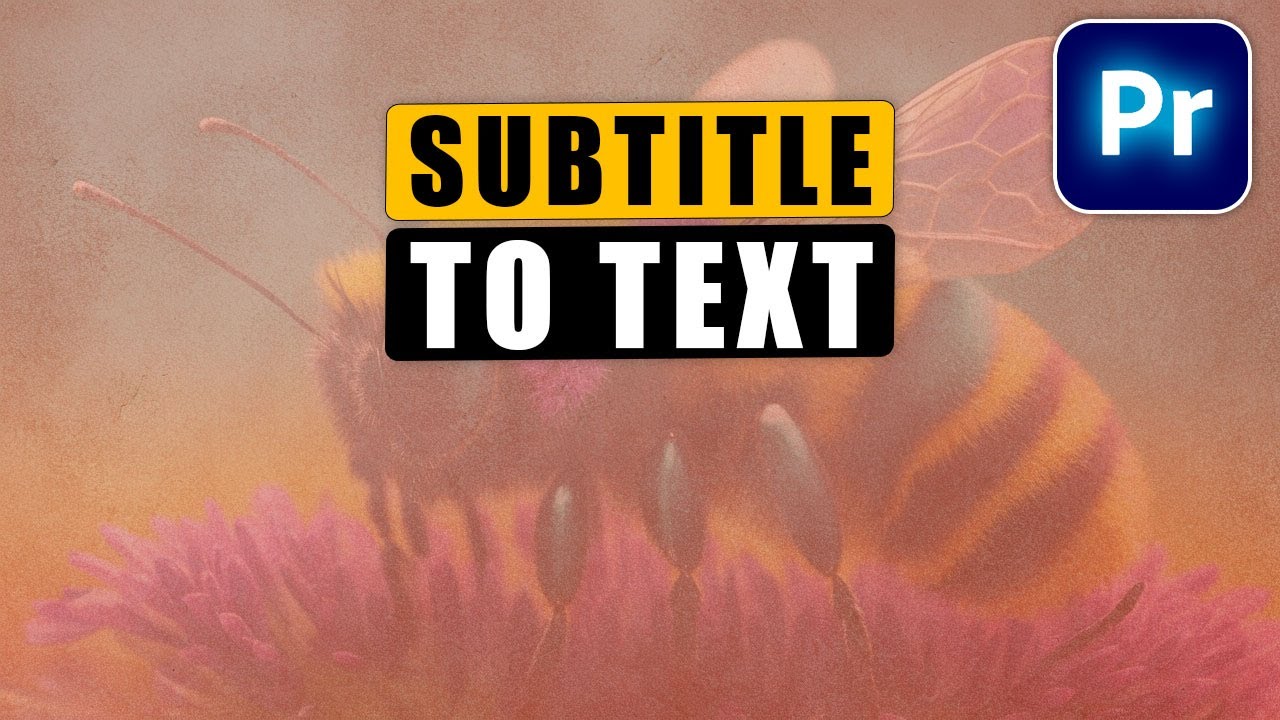 Convert SUBTITLE to TEXT in Premiere Pro - YouTube