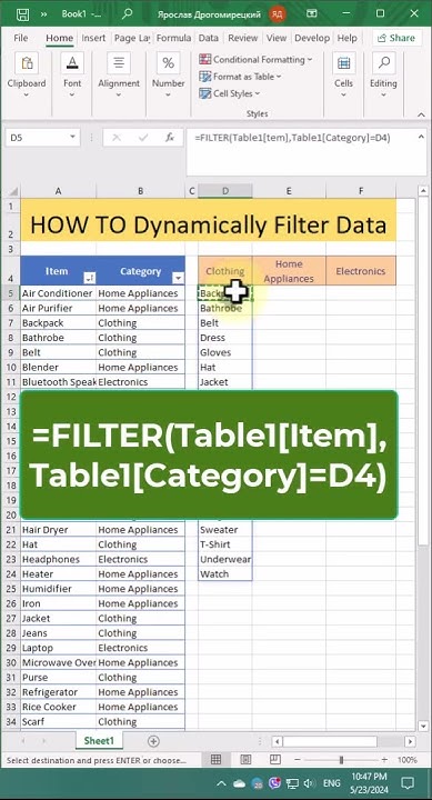 How To Filter Data With Dynamic Array Function Excel Guide Excelshorts Youtube