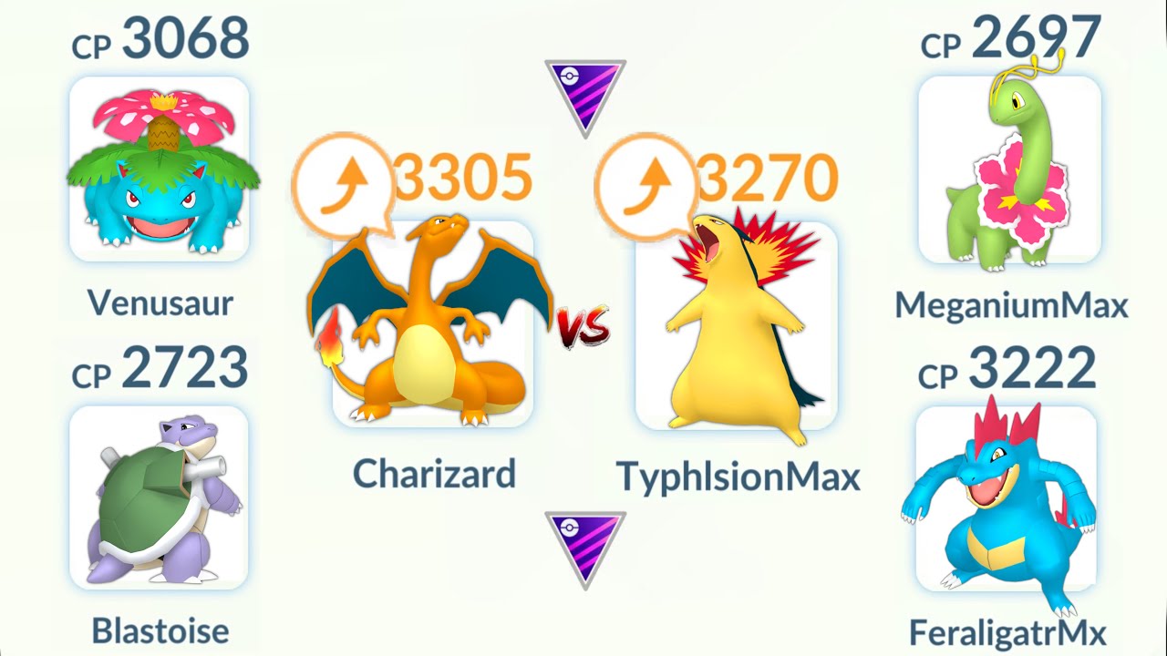LeveL 50 (KANTO STARTERS vs JOHTO STARTERS) in Pokemon GO. - YouTube