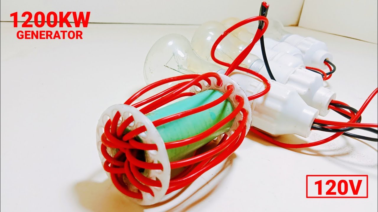 Free electricity 1200kW Light bulb hi power Generator Magnetic Copper ...