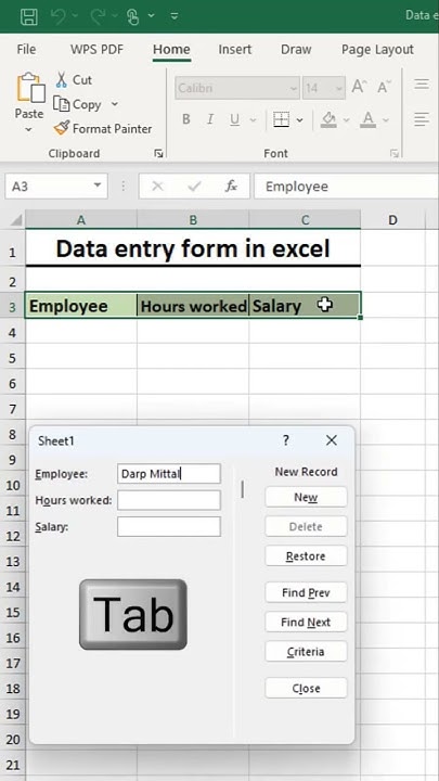 Data entry form in excel | Excel in Data entry jobs #excel #exceltricks #excelshorts #shorts # ...