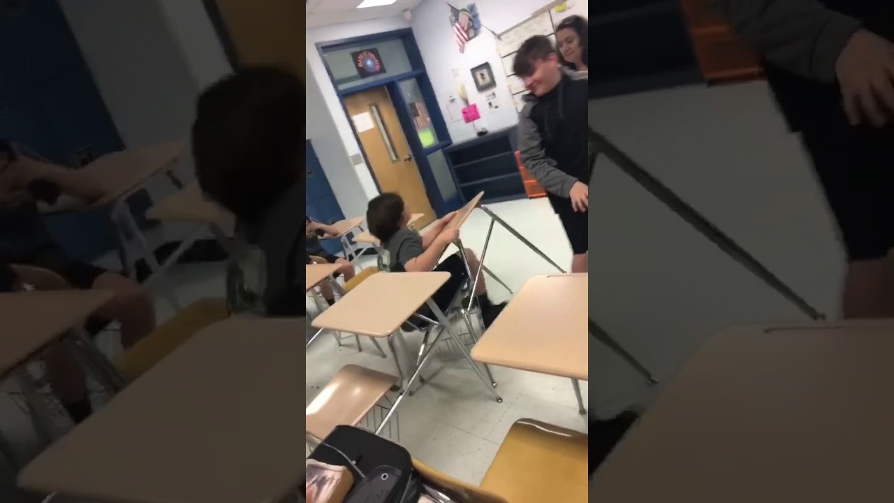 KID FLIPS OUT OF DESK AND BREAKS LEG!!!!! CRAZY - YouTube