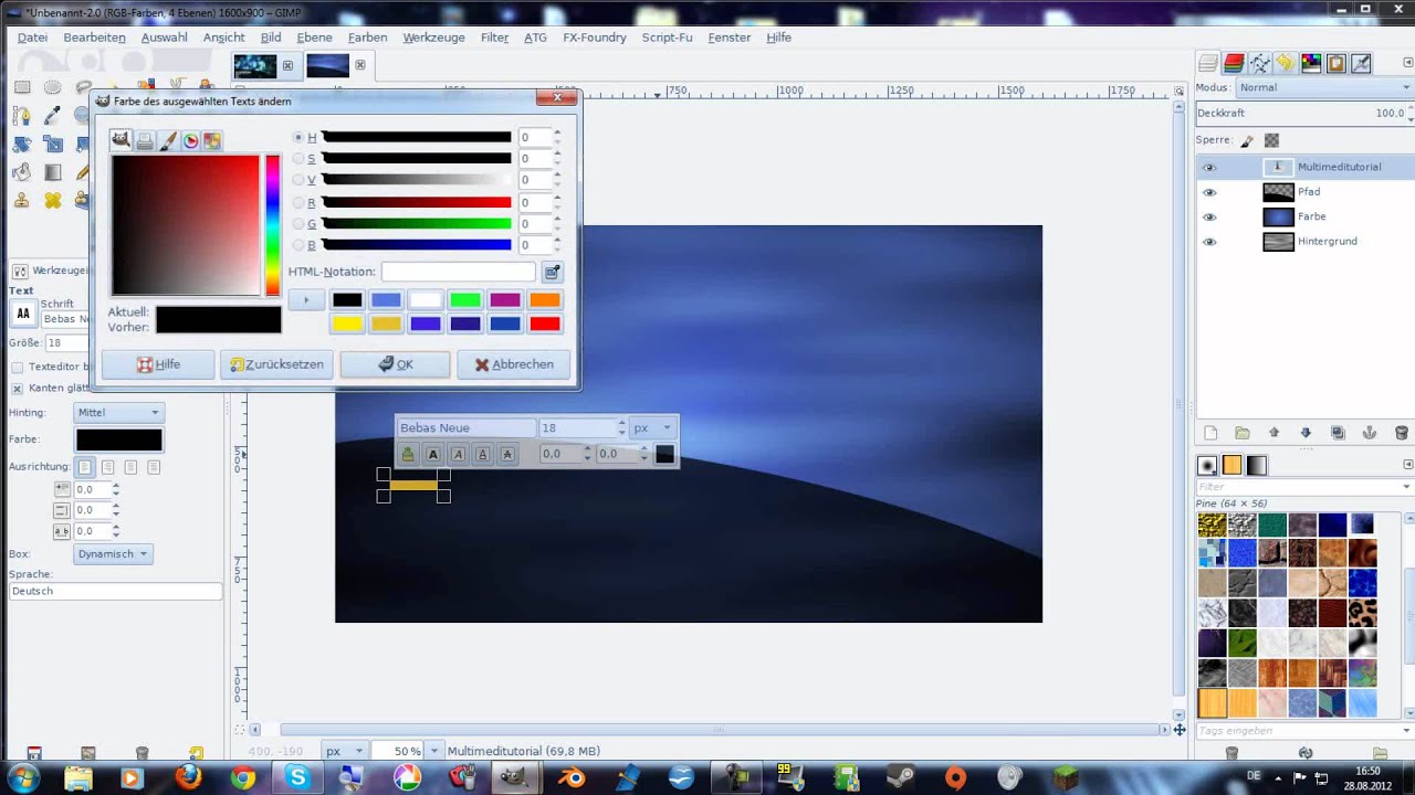 Gimp Wallpaper Tutorial - YouTube