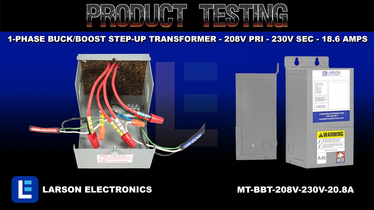 1-Phase Buck/Boost Step-Up Transformer - 208V Primary - 230V Secondary ...