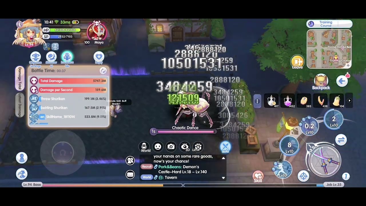 [ROX] DPS Test And New Skill Rotation after update - Ninja Sword - YouTube