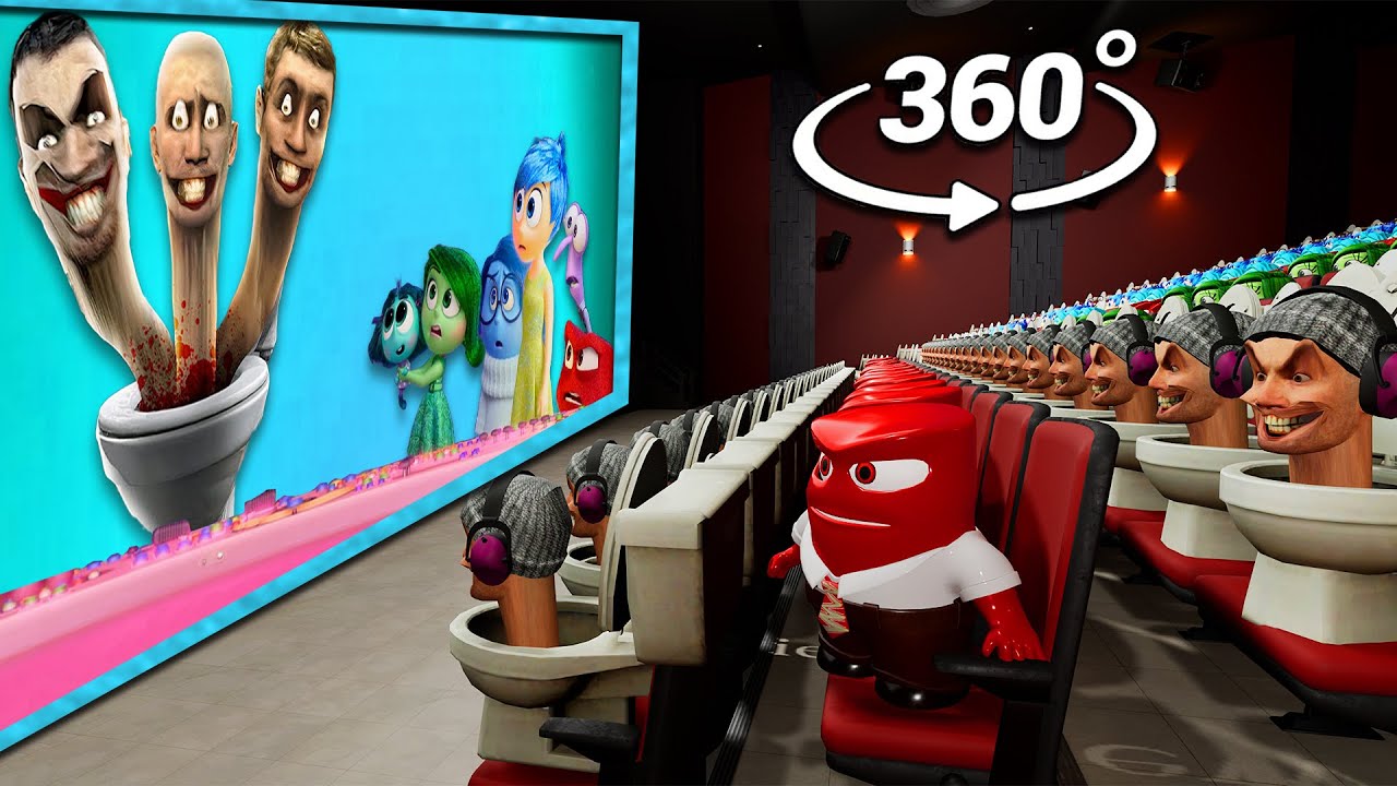 Inside Out 2 x Skibidi Toilet 360° - CINEMA HALL | 4K VR 360 Video ...