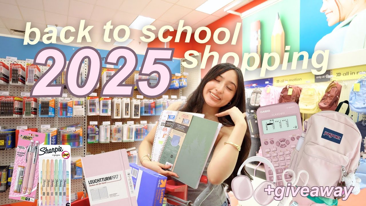 ️ Back to SCHOOL supplies shopping! NO BUDGET | 2025 + GIVEAWAY - YouTube