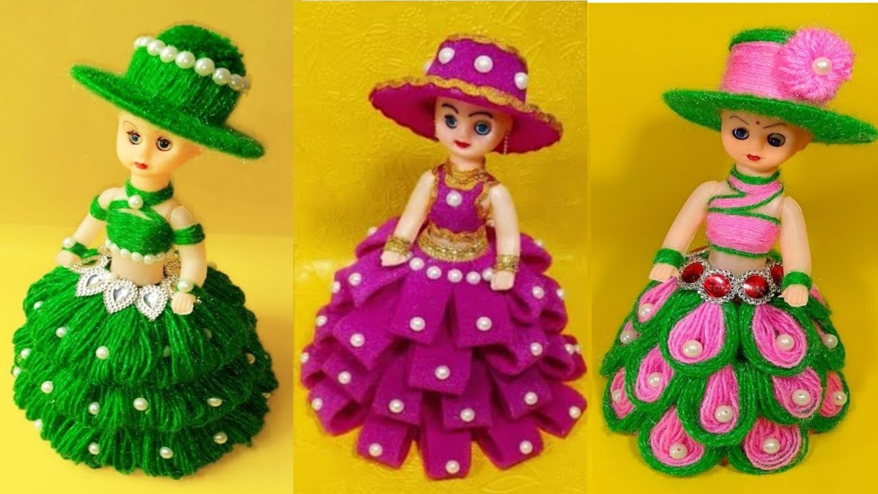 3 Beautiful home decorations ideas/3 amazing cute doll decoeative craft ...