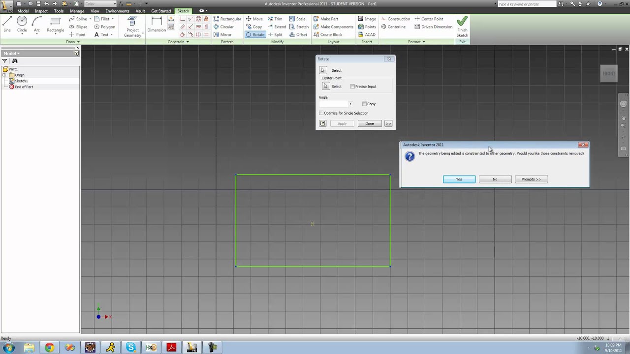 Autodesk Inventor Tutorial 17, Modify Tools pt.1 - YouTube