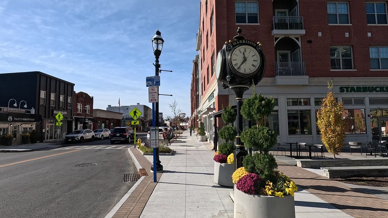 ⁴ᴷ⁶⁰ Walking downtown Harrison, New York - YouTube