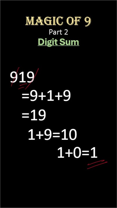 Magic of 9 - Part 2 | Digit Sum #education #multiplication #exam #maths ...