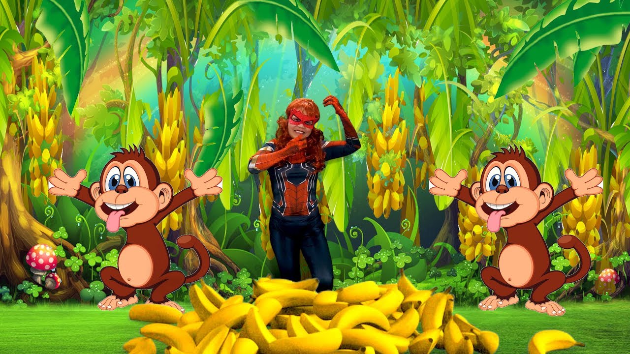 Spider girl dance Monkey Banana 🍌🙈💃Baby Monkey🕺 Monkey dance - YouTube