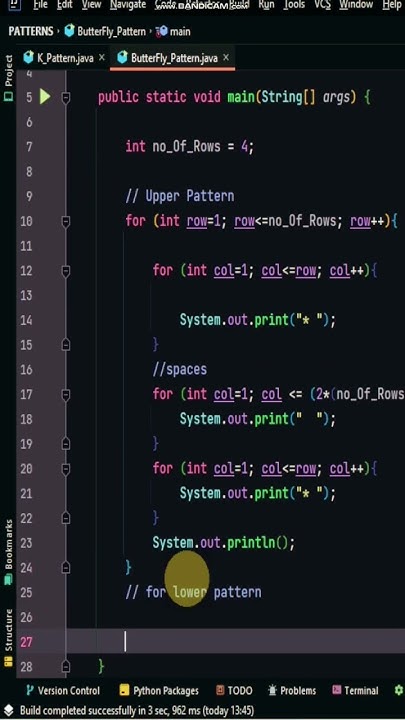 😍Print Butterfly Pattern in java🔥.#shorts #java #coding - YouTube