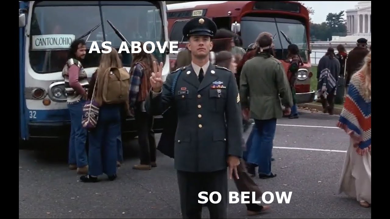 Tom Hanks Makes The Baphomet pose in/as Forrest. TO WHO is he Signaling ...