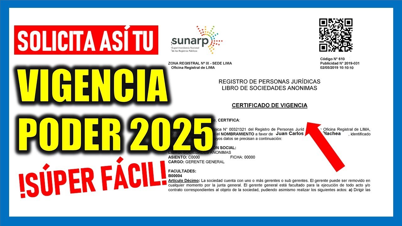 VIGENCIA DE PODER SUNARP EN LÍNEA 2024 |Solicita así la vigencia poder por Internet - YouTube