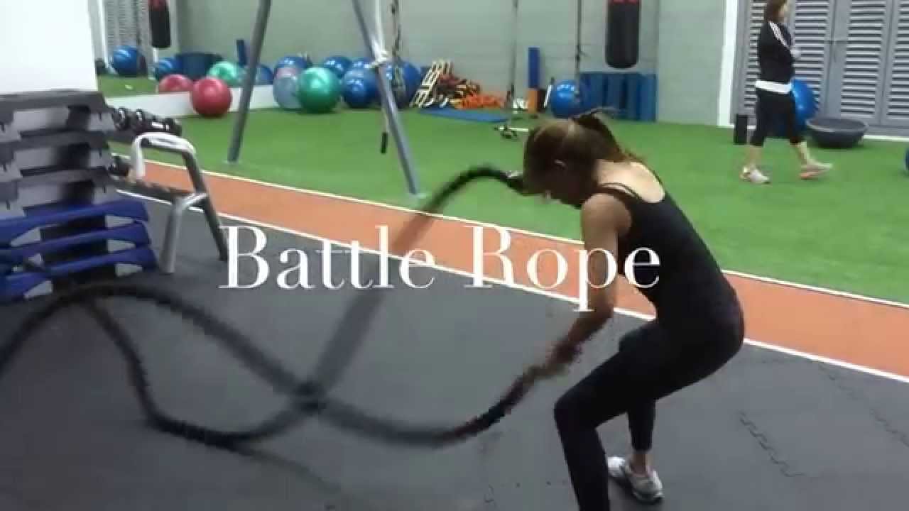 how to burn fat belly -battle ropes and medicine ball - YouTube