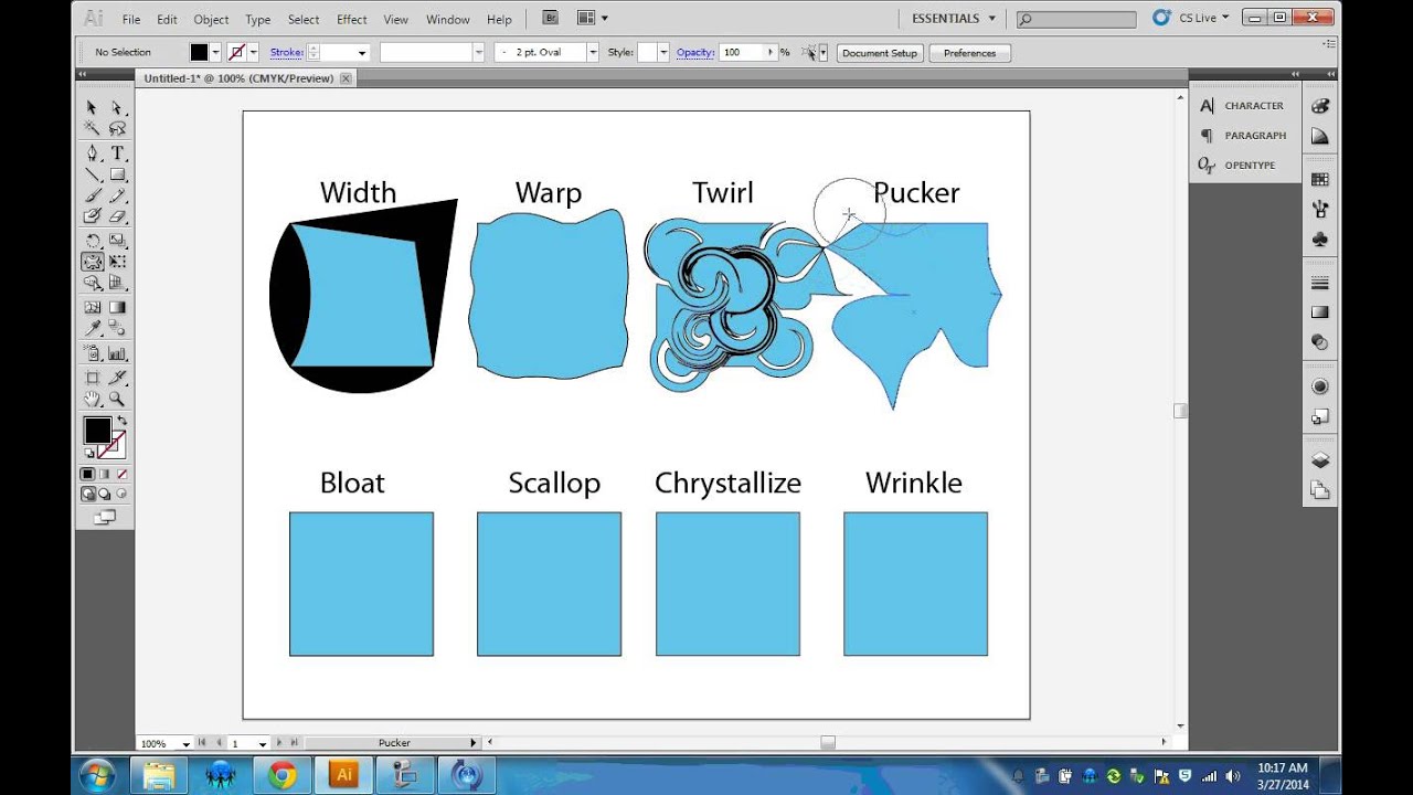 Adobe Illustrator Distortion Tools CS5 - YouTube