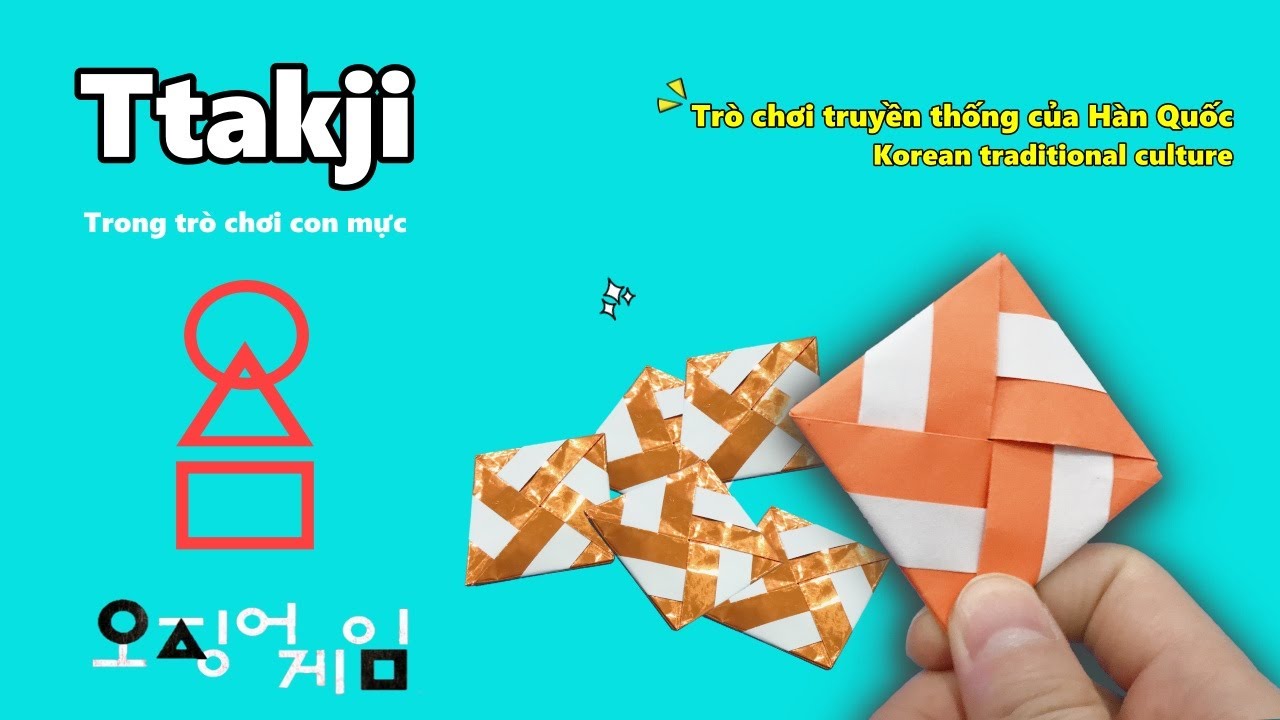 Ttakji V2💠 Cách gấp origami Ddakji ( trò chơi truyền thống của Hàn Quốc ...