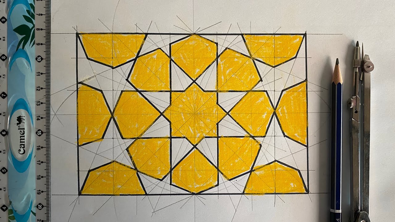 Islamic Geometry - The making of an Octagonal Star Pattern. - YouTube