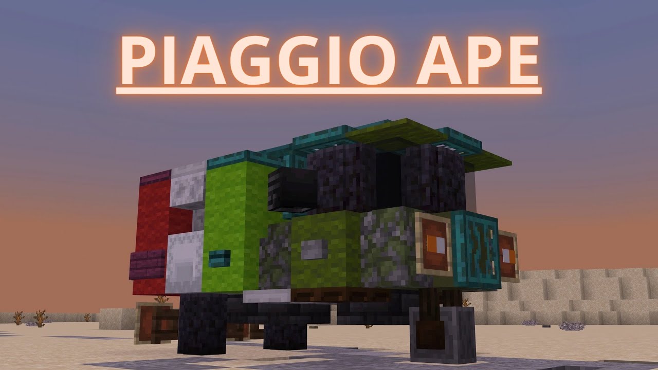 Minecraft: How to build a Car in Minecraft (Piaggio ape) Minecraft Car ...